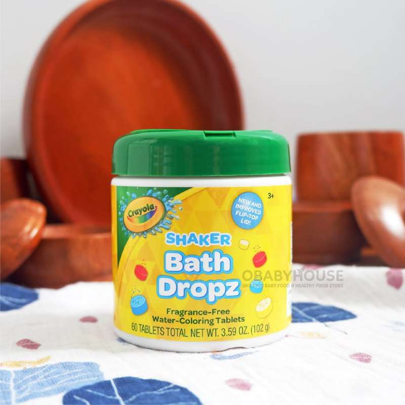 Crayola Shaker Bath Dropz 3+ Fragrance Free 60 Tablets - Obabyhouse