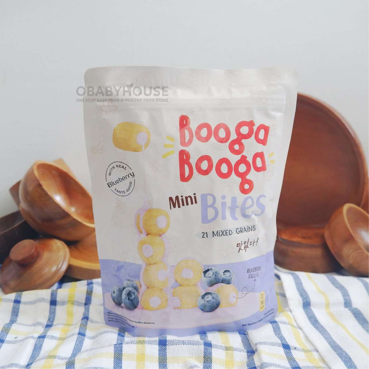 Booga Booga Mini Bites – Blueberry Flavour 80 gr – Obabyhouse